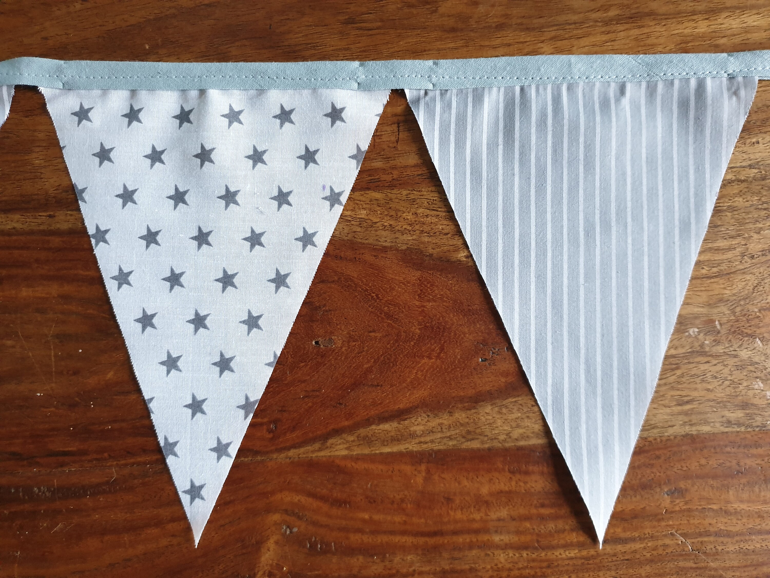 Stars & Strips Cotton Bunting Handmade Bunting 3 Colours Vintage Shabby ...