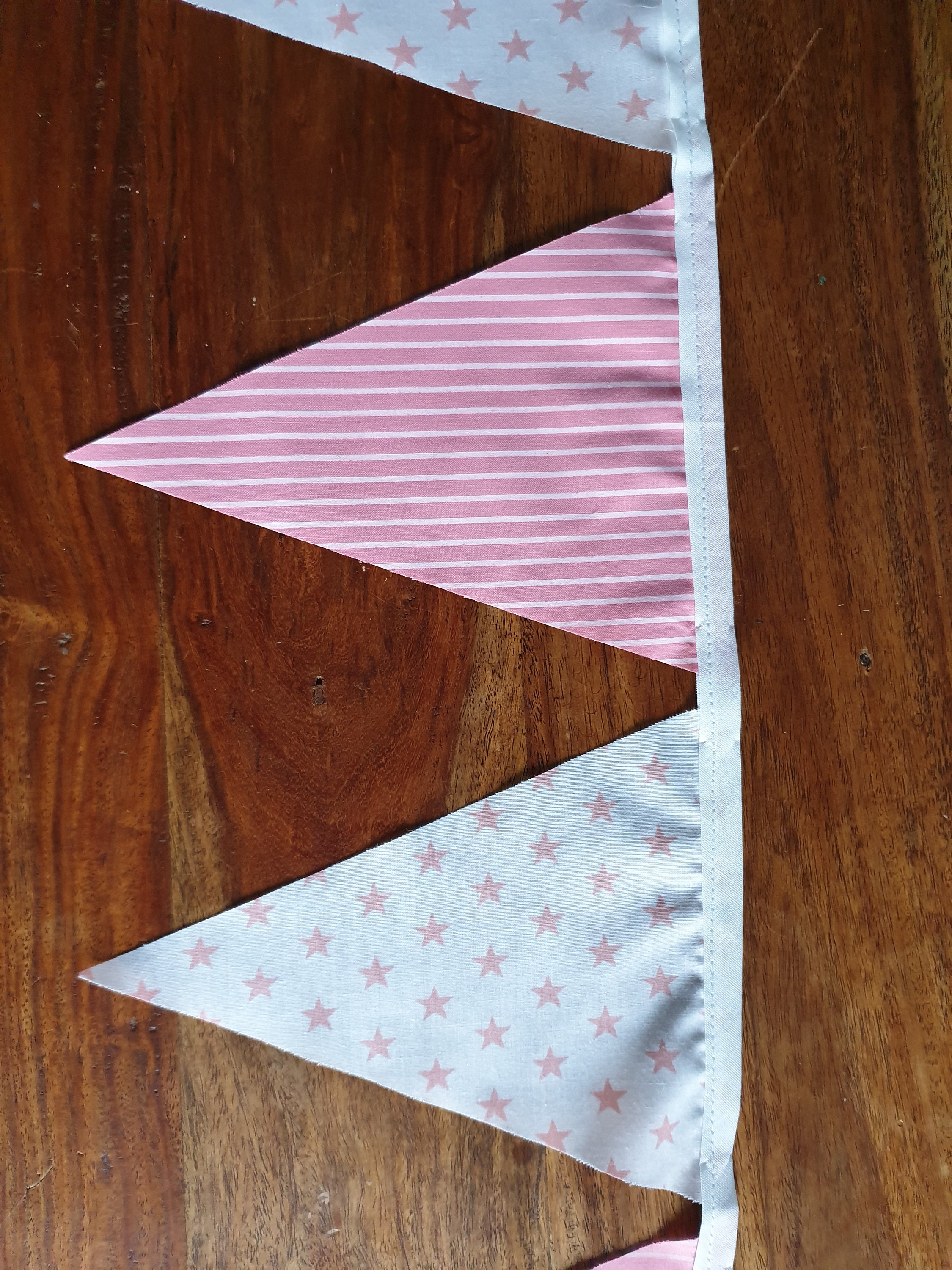 Stars & Strips Cotton Bunting Handmade Bunting 3 Colours Vintage Shabby ...