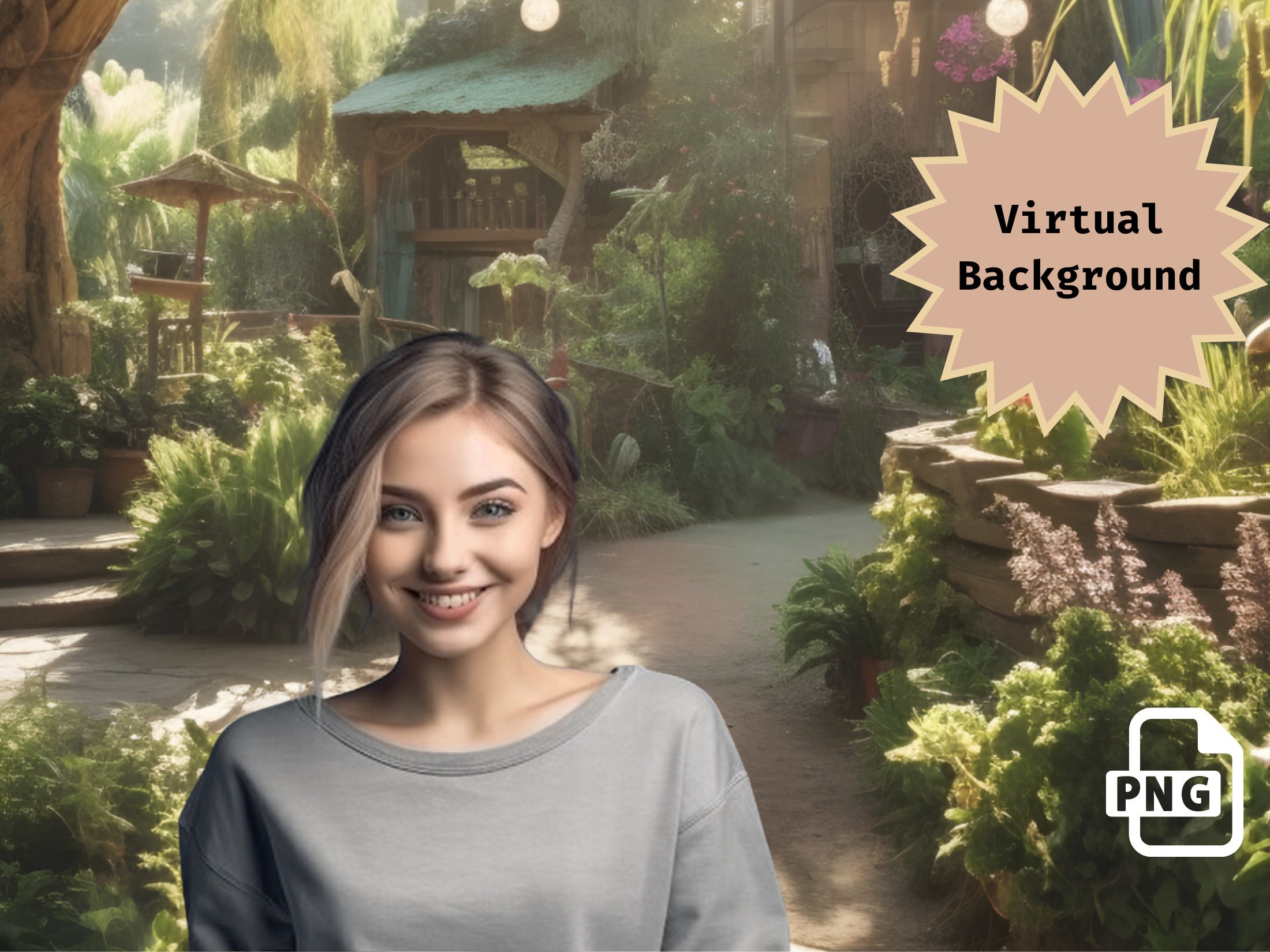 Enchanted Garden Backdrop Office Background, Zoom Teams, Twitch Banner ...