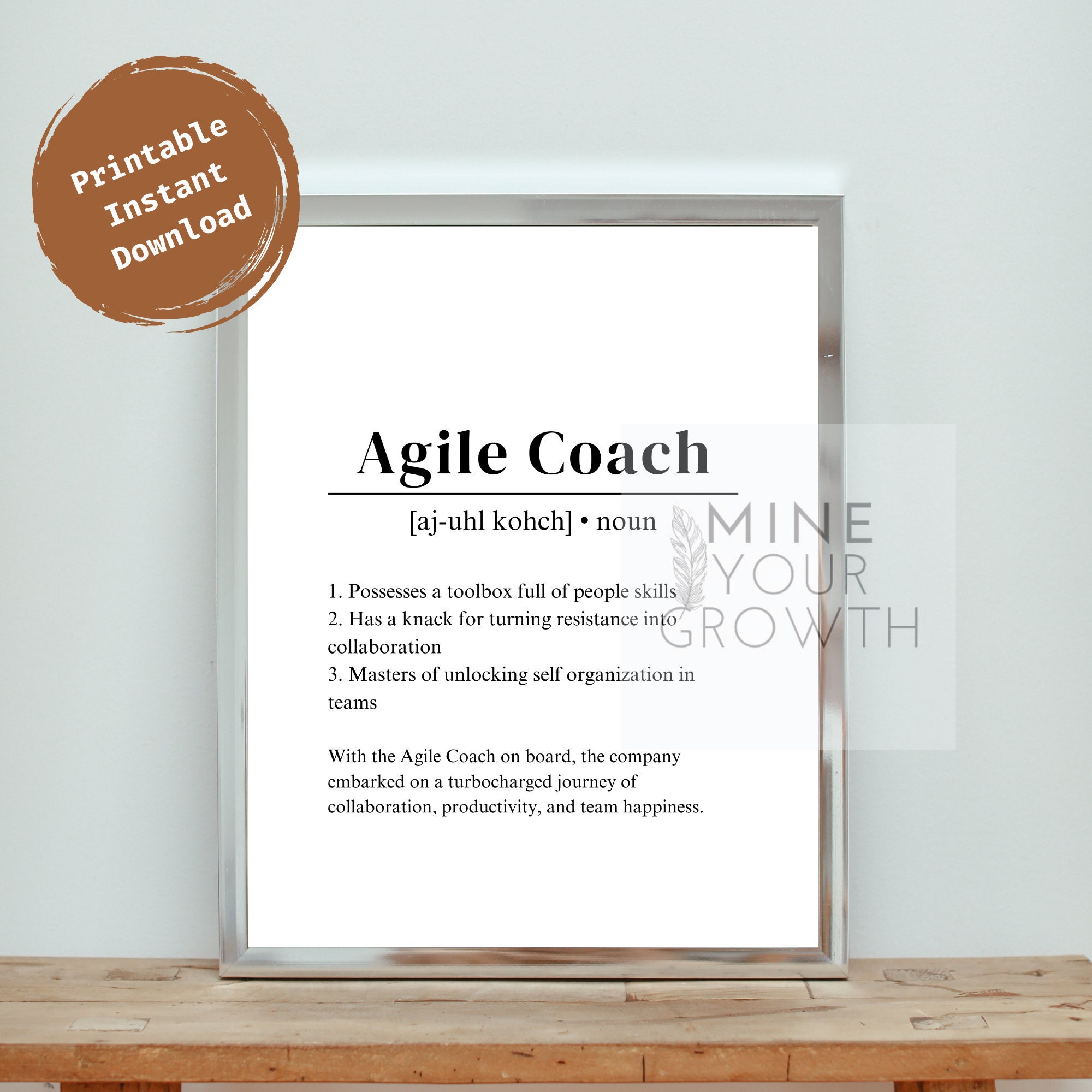 Agile Coach Dictionary PRINTABLE Digital Print, Fun Gift for Agile ...