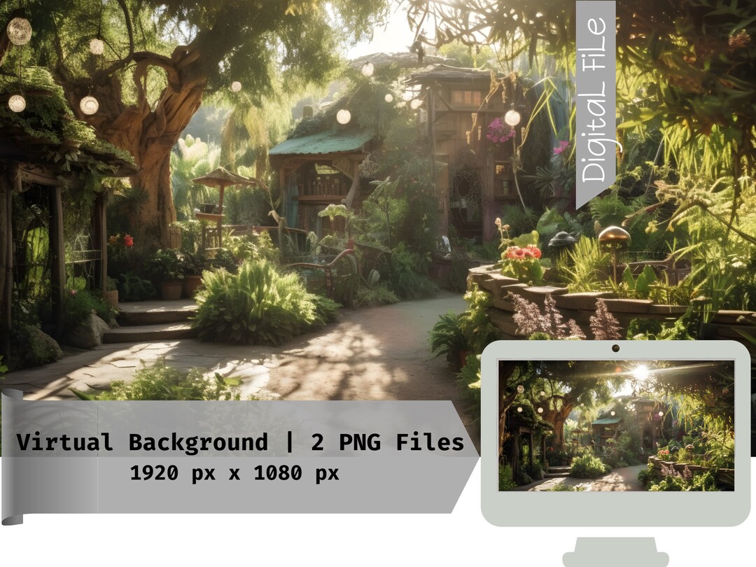 Enchanted Garden Backdrop Office Background, Zoom Teams, Twitch Banner ...