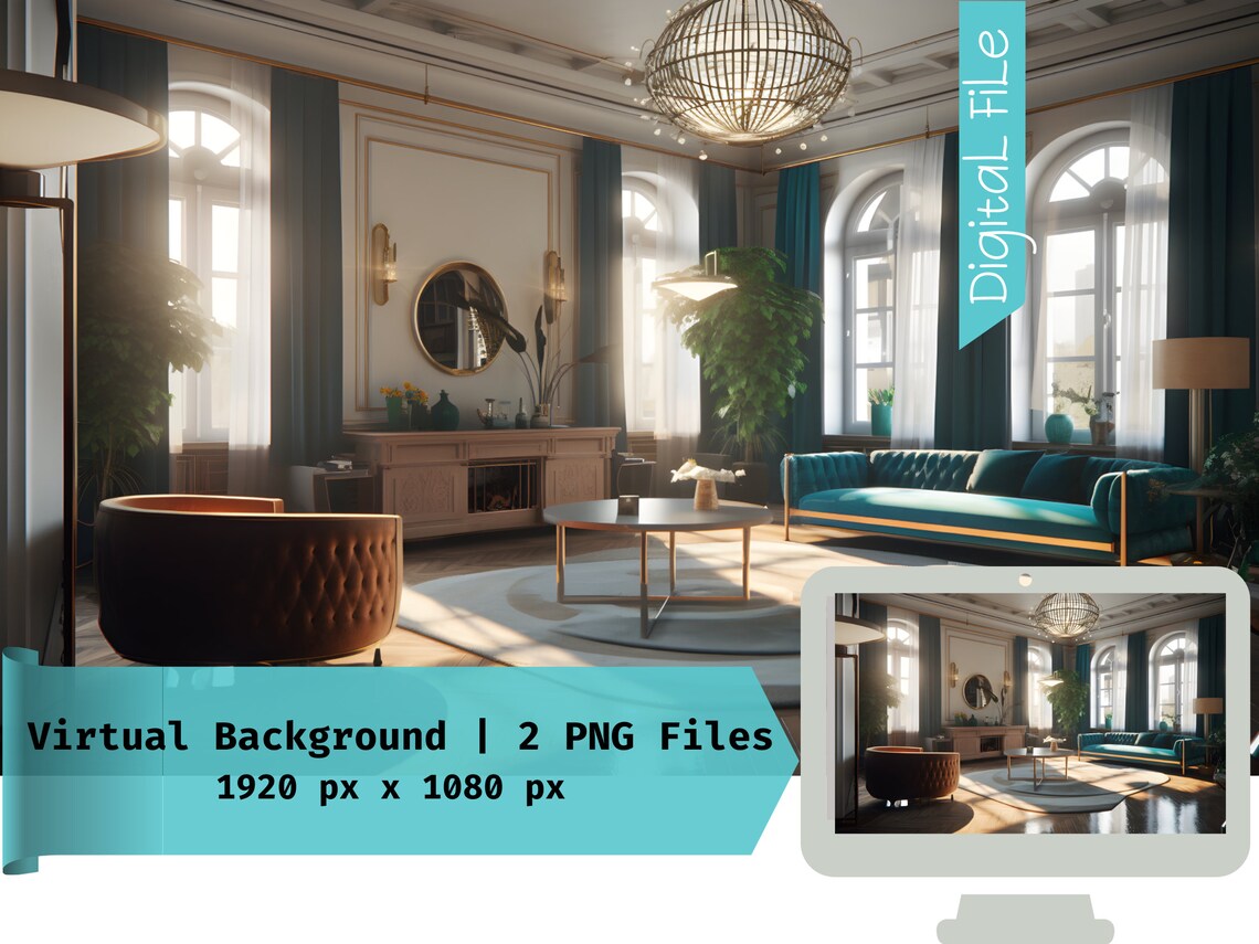 Art Deco Living Room Background Backdrop Office Background Microsoft ...