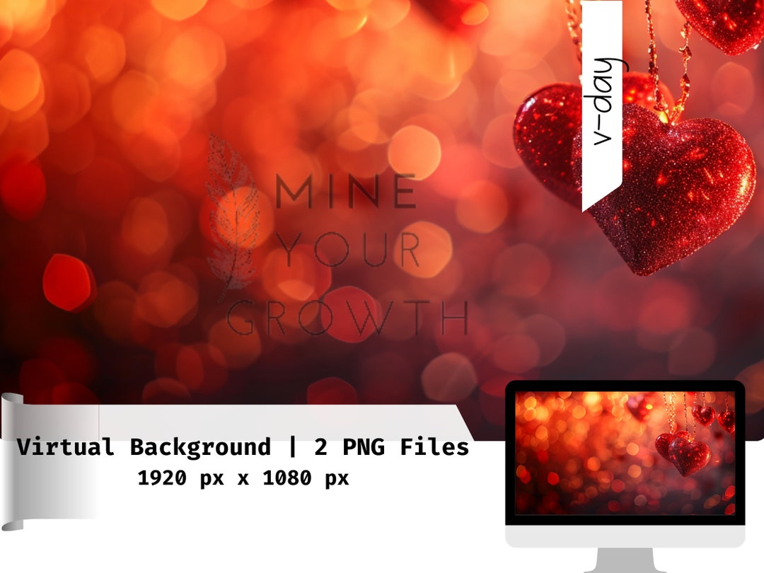 Valentines Day, Virtual Background, Vtuber Banner, Zoom, Teams, Red ...