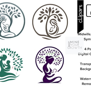 Midwife, Doula, Motherhood Symbols Emblems, Logos, Childbirth ...