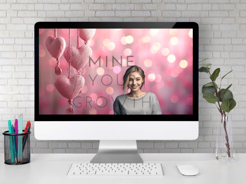 Valentines Day, Virtual Background, Vtuber Banner, Zoom, Teams, Pink ...