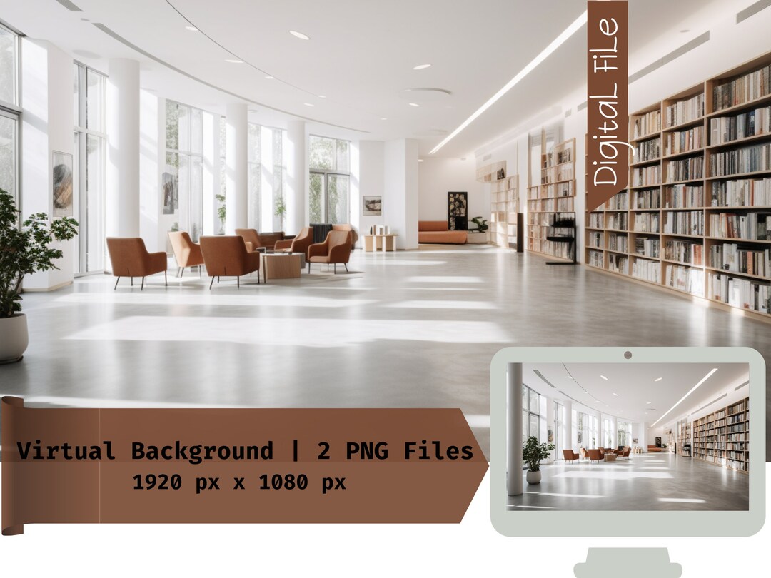 Modern Interior Bright Library Background Backdrop Office Background ...
