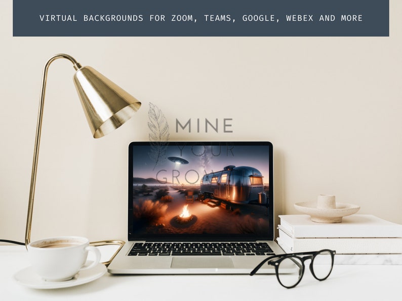 UFO Campfire, Virtual Background, Vtuber Banner, Zoom, Teams, Cosmic ...