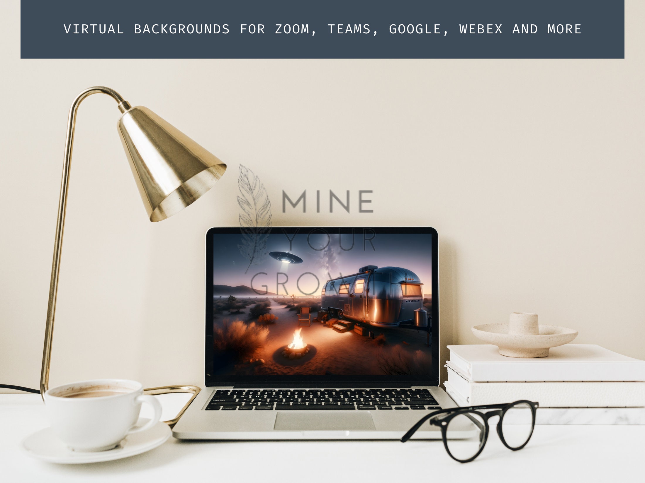 UFO Campfire, Virtual Background, Vtuber Banner, Zoom, Teams, Cosmic ...