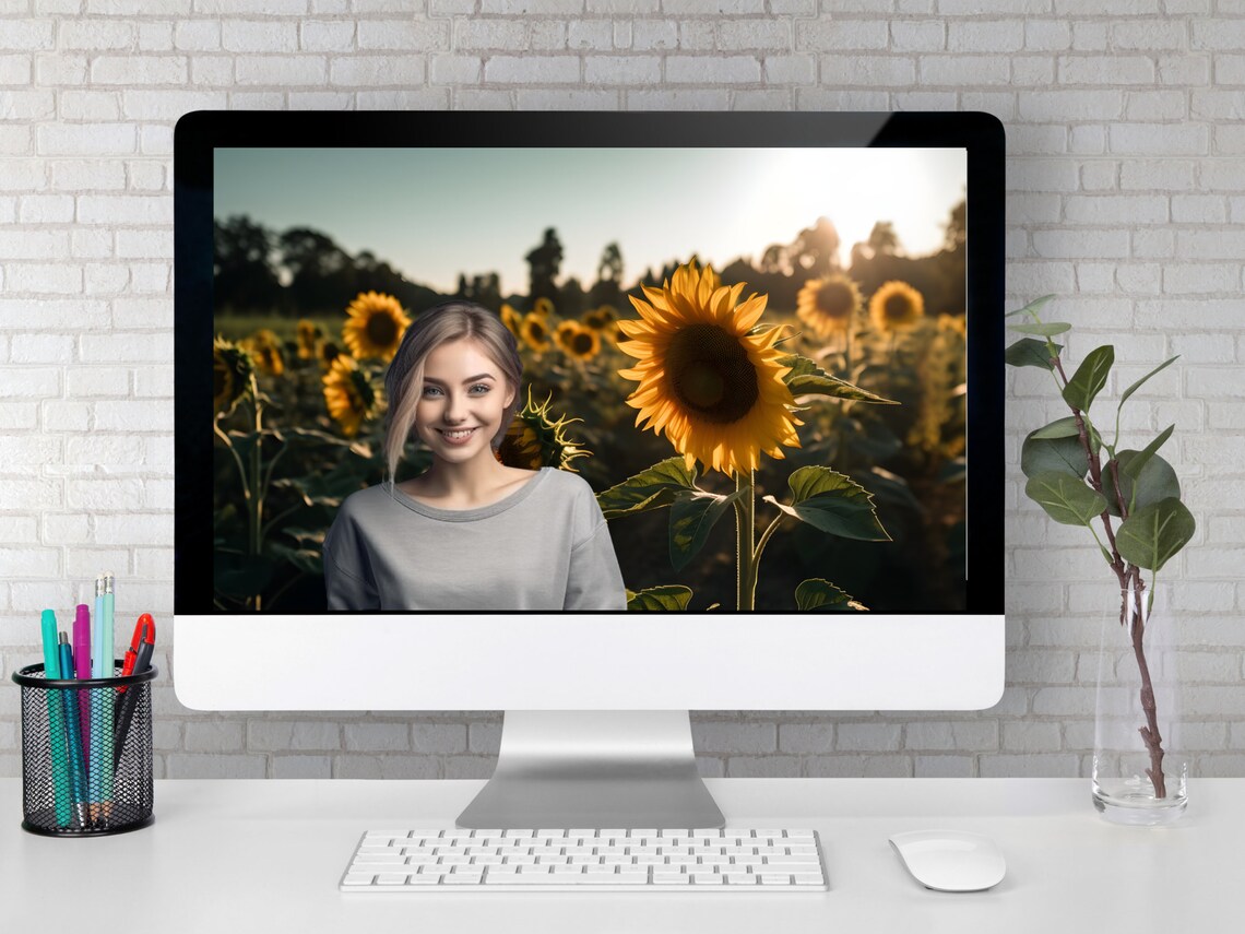 Sunflower Field Virtual Background, Zoom Virtual Background, Teams ...