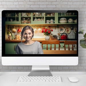 Grandma Kitchen Digital Wallpaper for Teams, Zoom, Skype, Twitch Banner ...