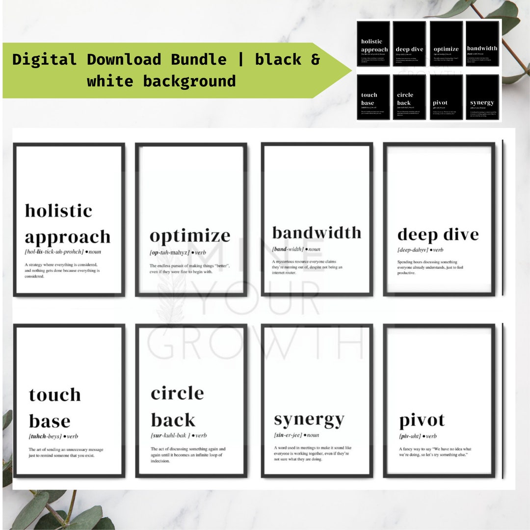 Sarcastic Office Wall Art, 8 Instant Prints, Home Office Decor ...