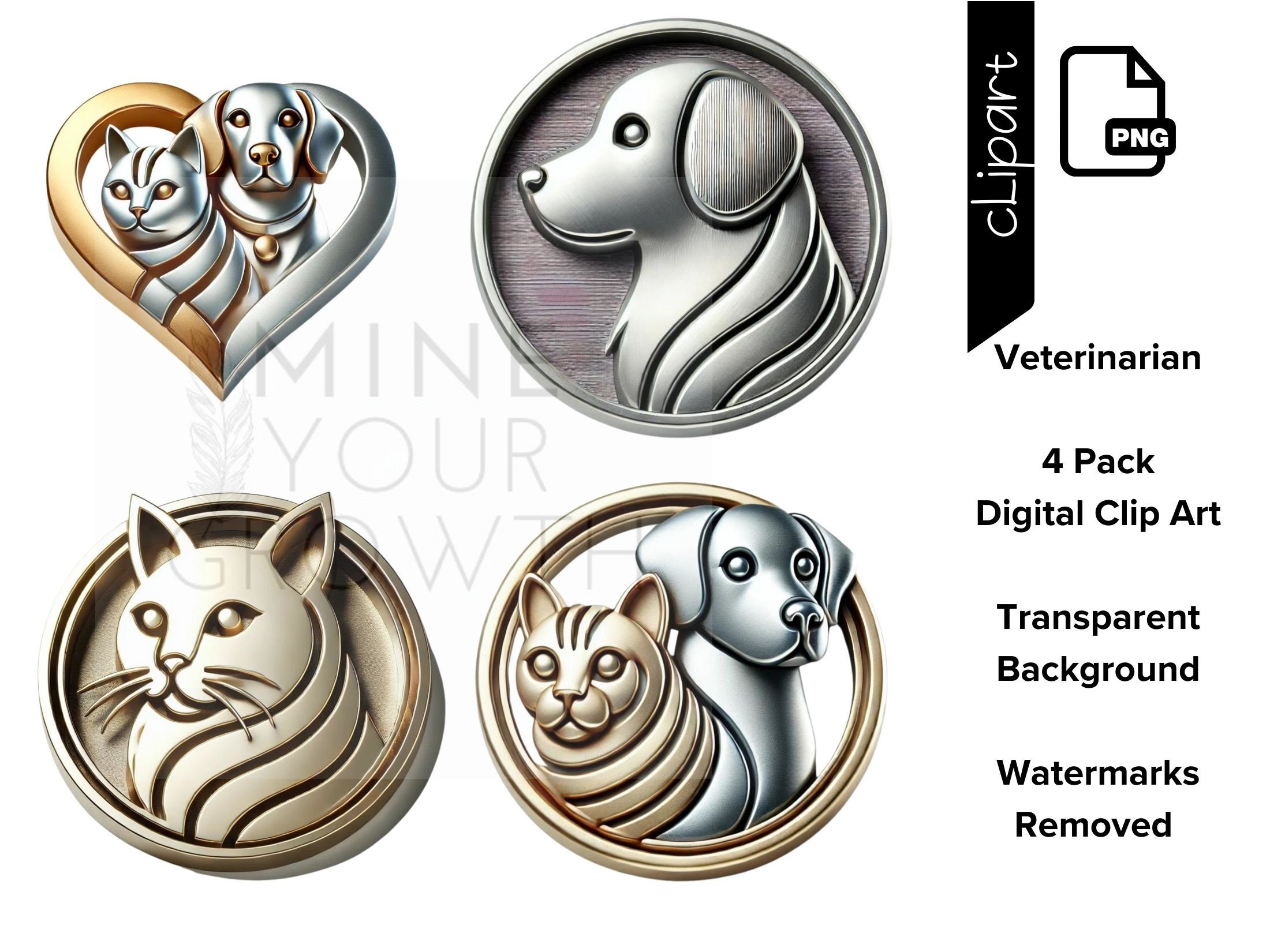 Veterinarian, Vet Clinic, Cat, Dog Symbols Emblems, Graphics, Logos ...