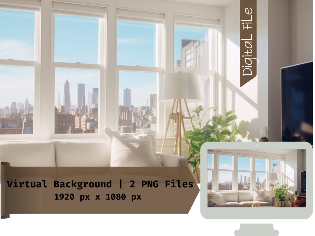 New York Cityscape Apartment Backdrop, Virtual Office Background for ...