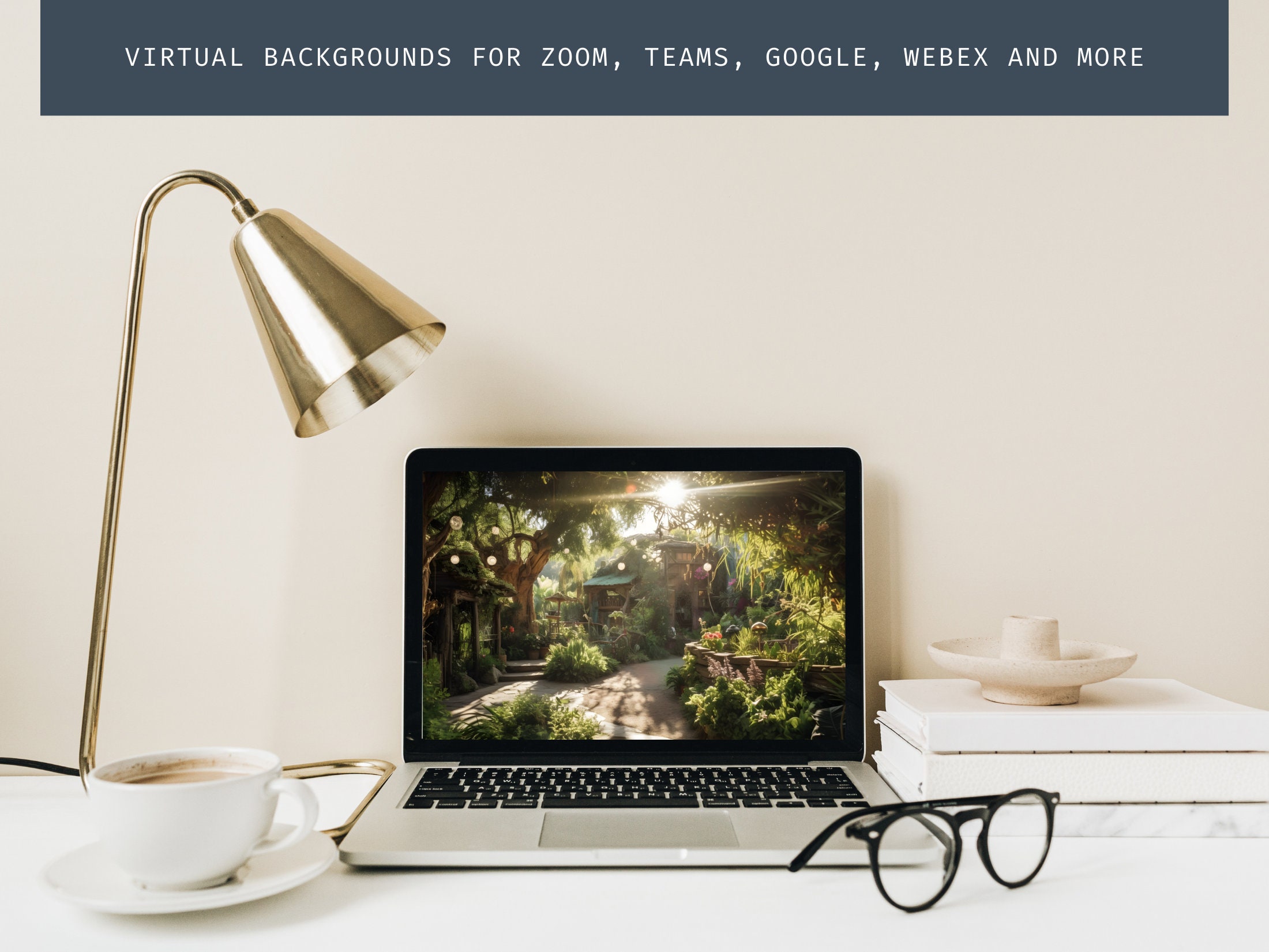 Enchanted Garden Backdrop Office Background, Zoom Teams, Twitch Banner ...