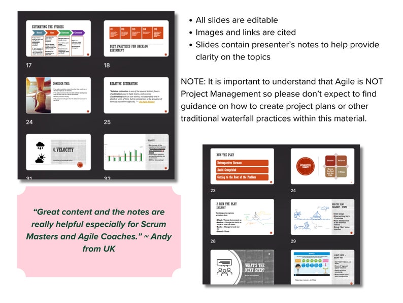 4 Decks Agile Framework Foundations Complete Training Presentations ...