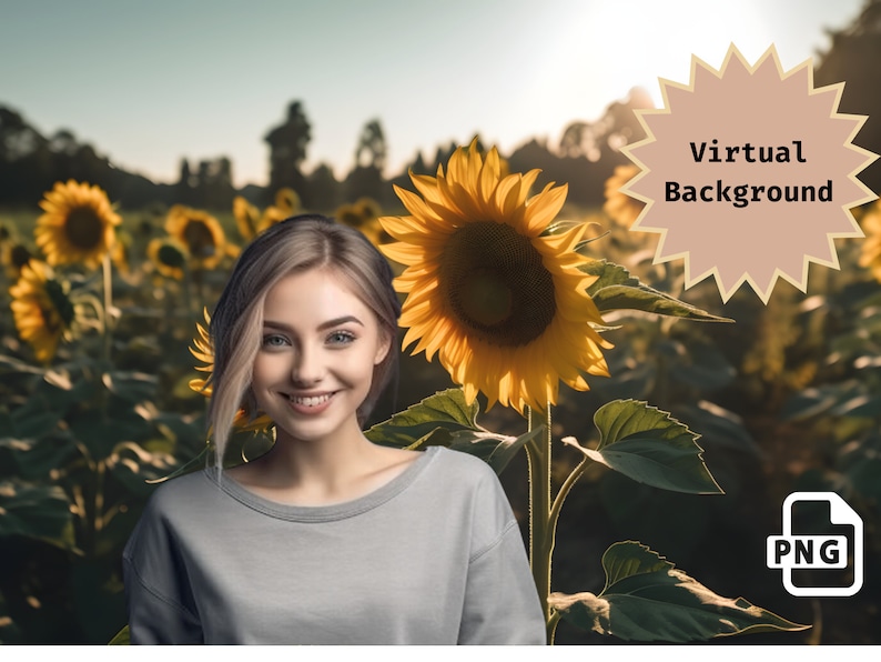 Sunflower Field Virtual Background, Zoom Virtual Background, Teams ...