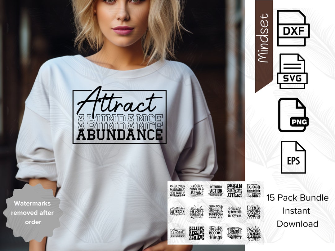 Positive Phrases SVG Bundle, Self Love, Motivational, Gratitude ...