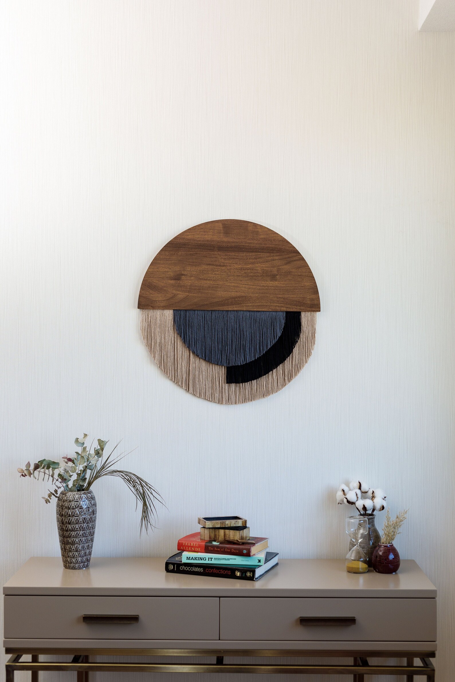 Boho Wall Decor Half Circle Yarn Wall Art Half Moon Wall - Etsy