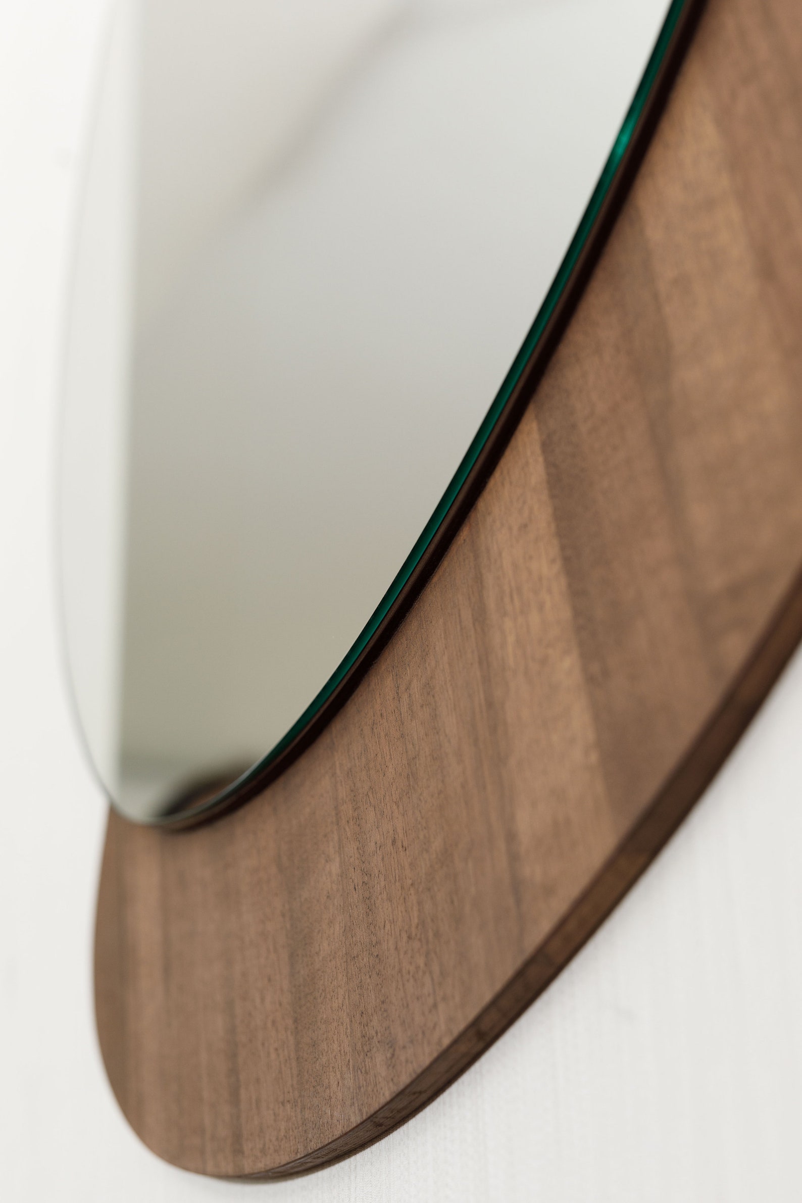 Mid Century Modern Walnut Wall Mirror Organic Shape Large - Etsy