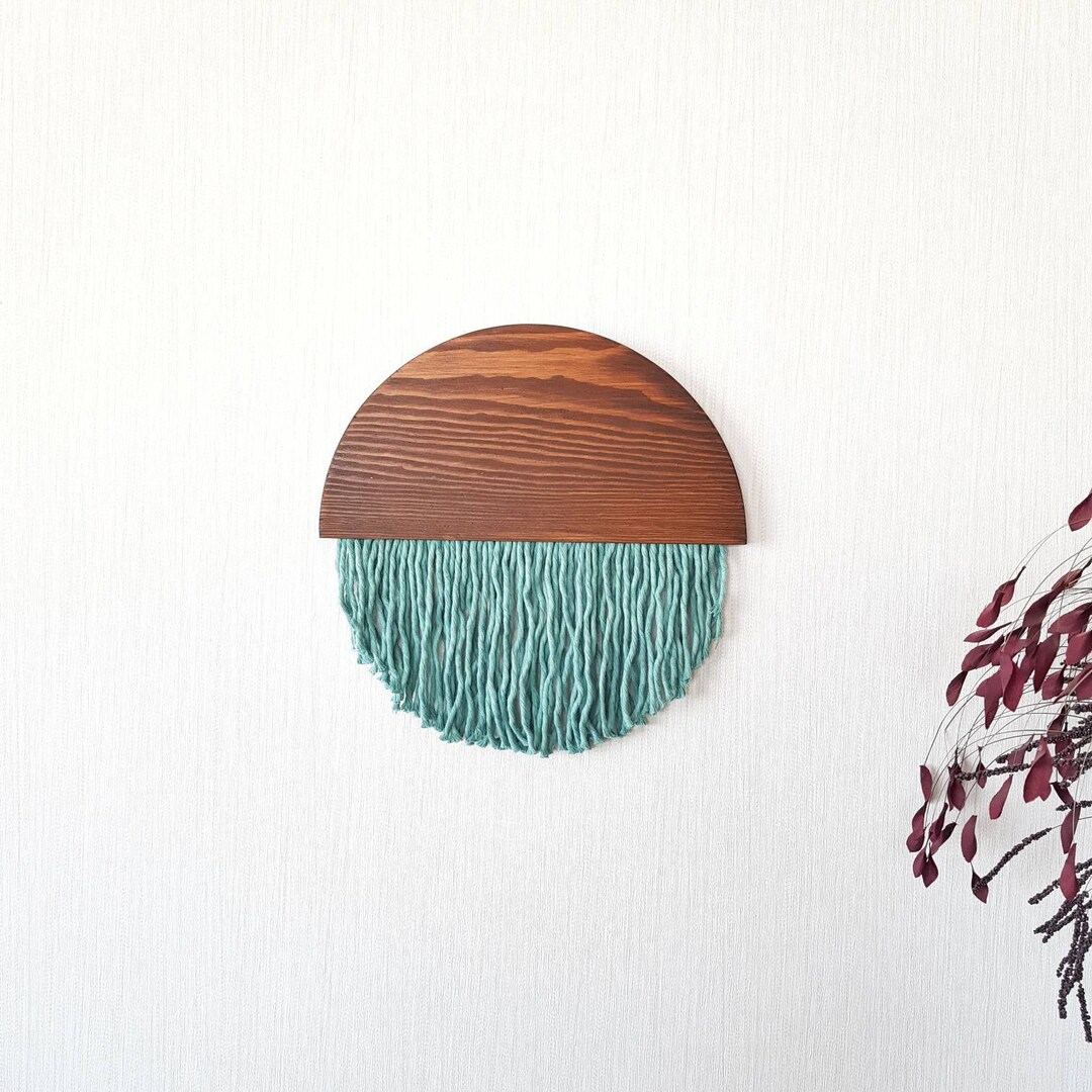 Round Wall Hanging | Small Fiber Art | Minimalist Macrame | Farmhouse ...