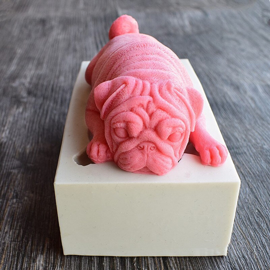 Big Bulldog Cake Mold Pudding Chocolate Soap Making Silicone Molds DIY ...