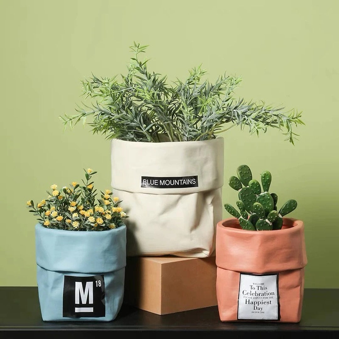 DIY Kraft Paper Flower Pot Mold Concrte Planters Silicone Mold - Etsy