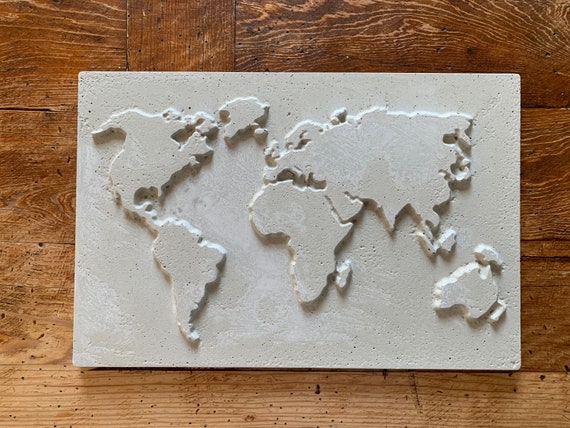 Concrete World Map | Etsy