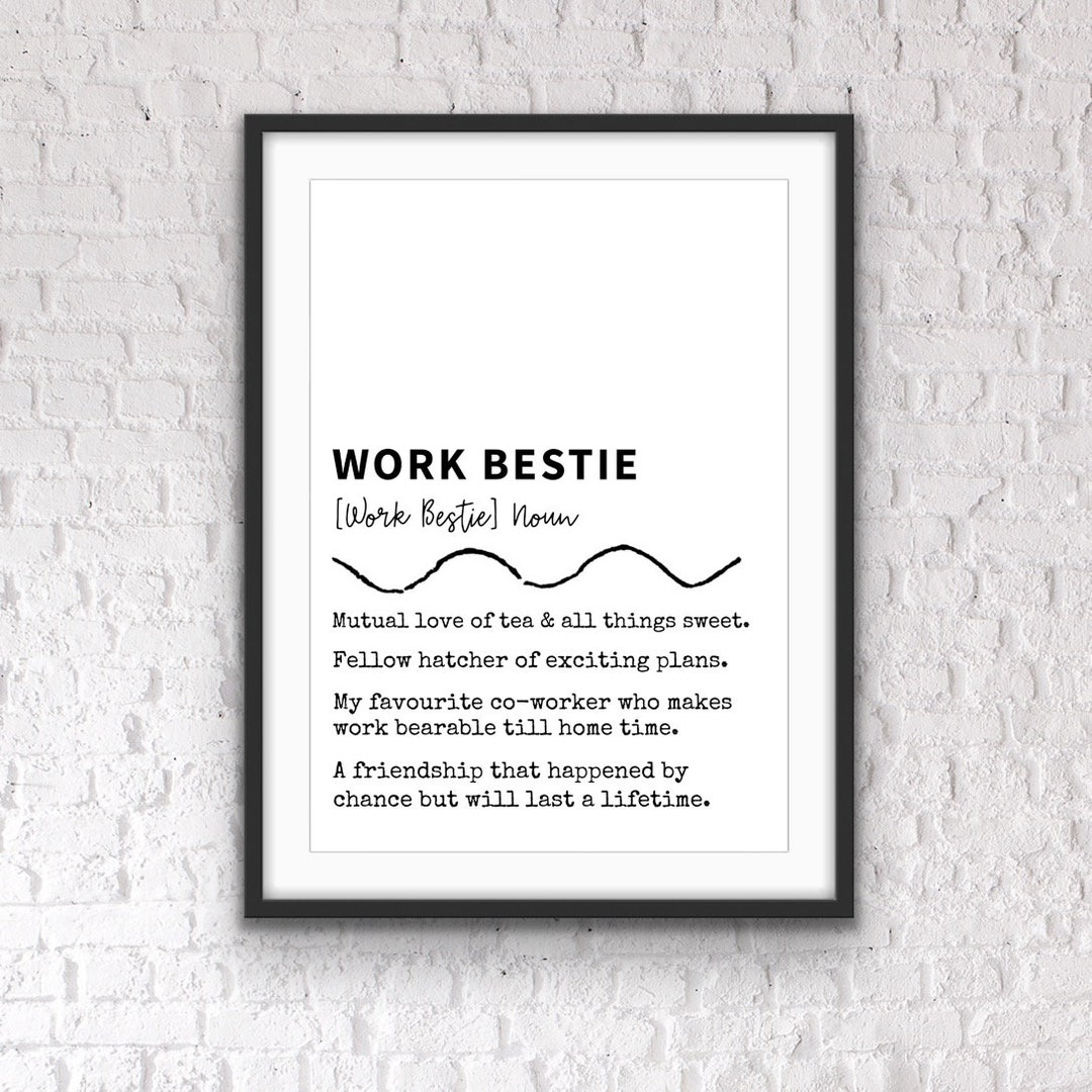 Work Bestie Definition Print: Office Wall Art - Etsy