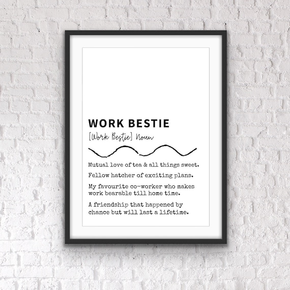 Work Bestie Definition Office Prints Office Gifts Home - Etsy UK