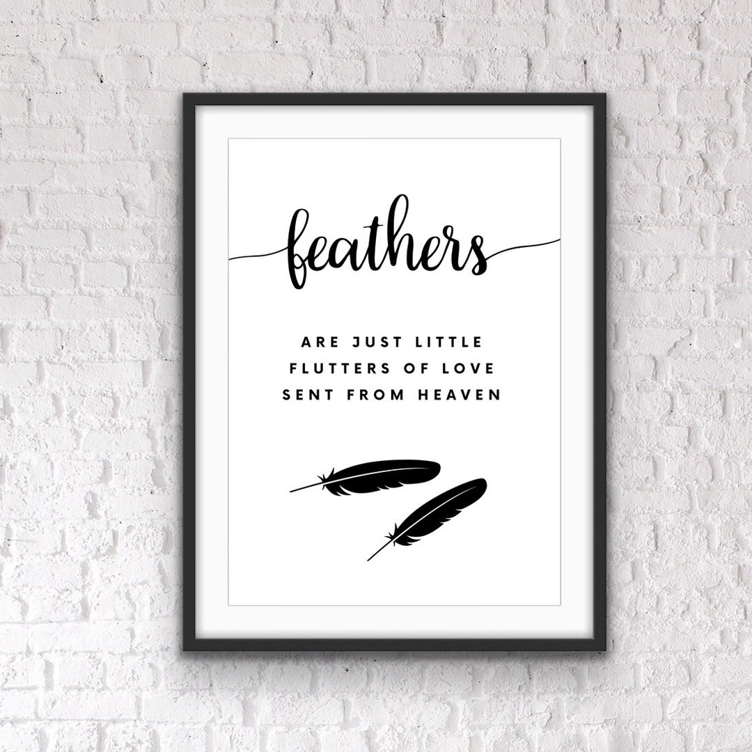 Sentimental Feather Print, Feather Wording, Remembering Loved One ...