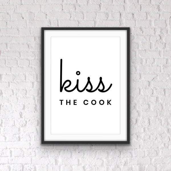 Kiss the Cook Sign - Etsy