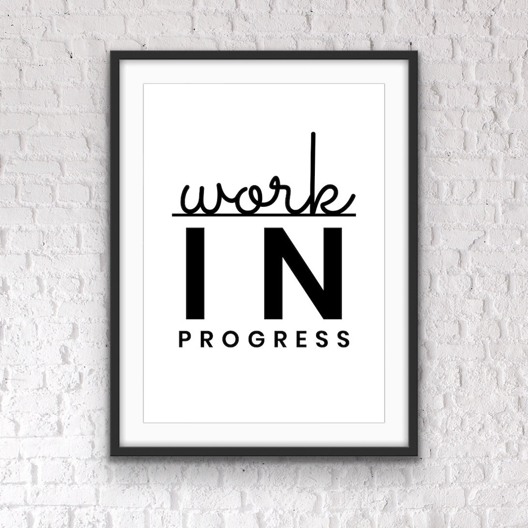 Work in Progress Office Print: Minimalist Office Decor - Etsy UK