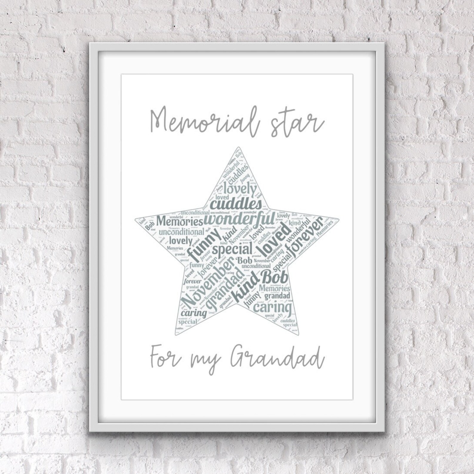Personalised Memorial Star Remember Loved One Special - Etsy