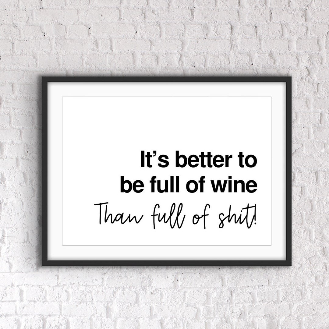 Funny Wine Quote Print: Home Bar Wall Art - Etsy