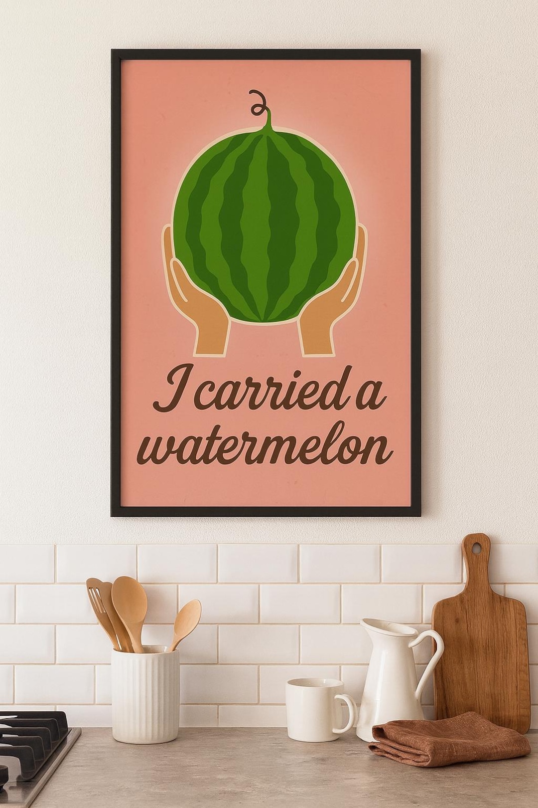 I Carried a Watermelon Print | Funny Nostalgic Quote | Kitchen Wall Art ...