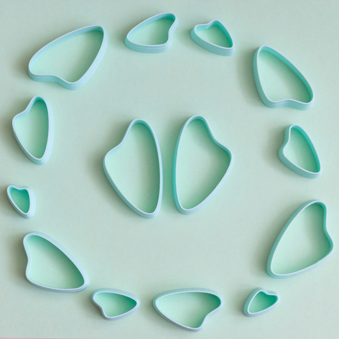Drop Polymer Clay Cutters Set, 3d Printed Cookie Cutters, Mirrored ...