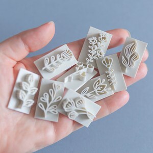 Botanical Polymer Clay Stamps, Leaf Clay Embossing Texture Stamp ...