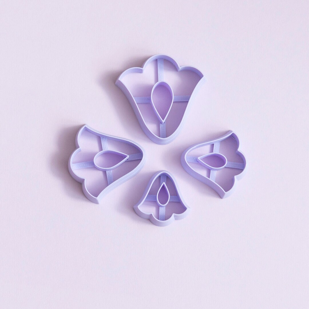 Lily Flower Polymer Clay Cutters Set 3d Printed Cookie - Etsy