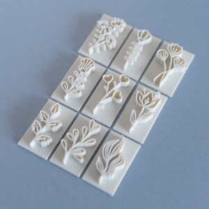 Botanical Polymer Clay Stamps, Leaf Clay Embossing Texture Stamp ...