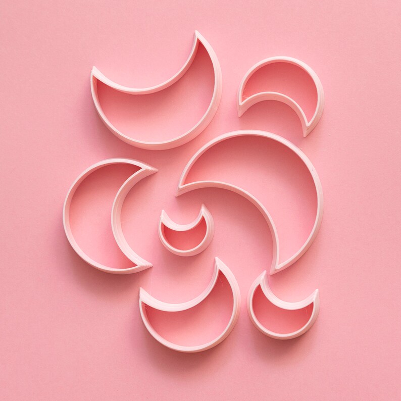 Moon Polymer Clay Cutters Set 3d Printed Cookie Cutters | Etsy