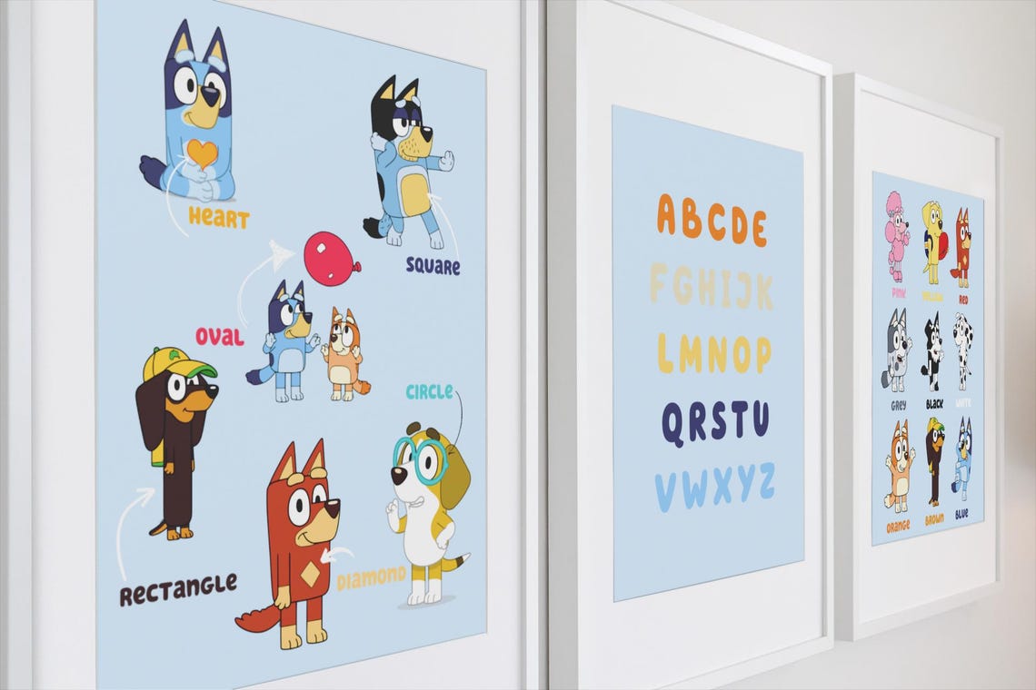 BLUEY Early Learning Posters - Etsy
