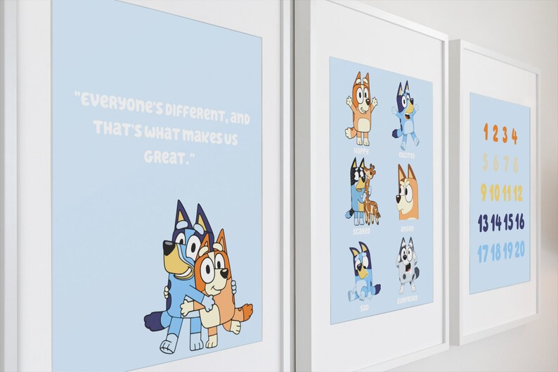 BLUEY Early Learning Posters - Etsy