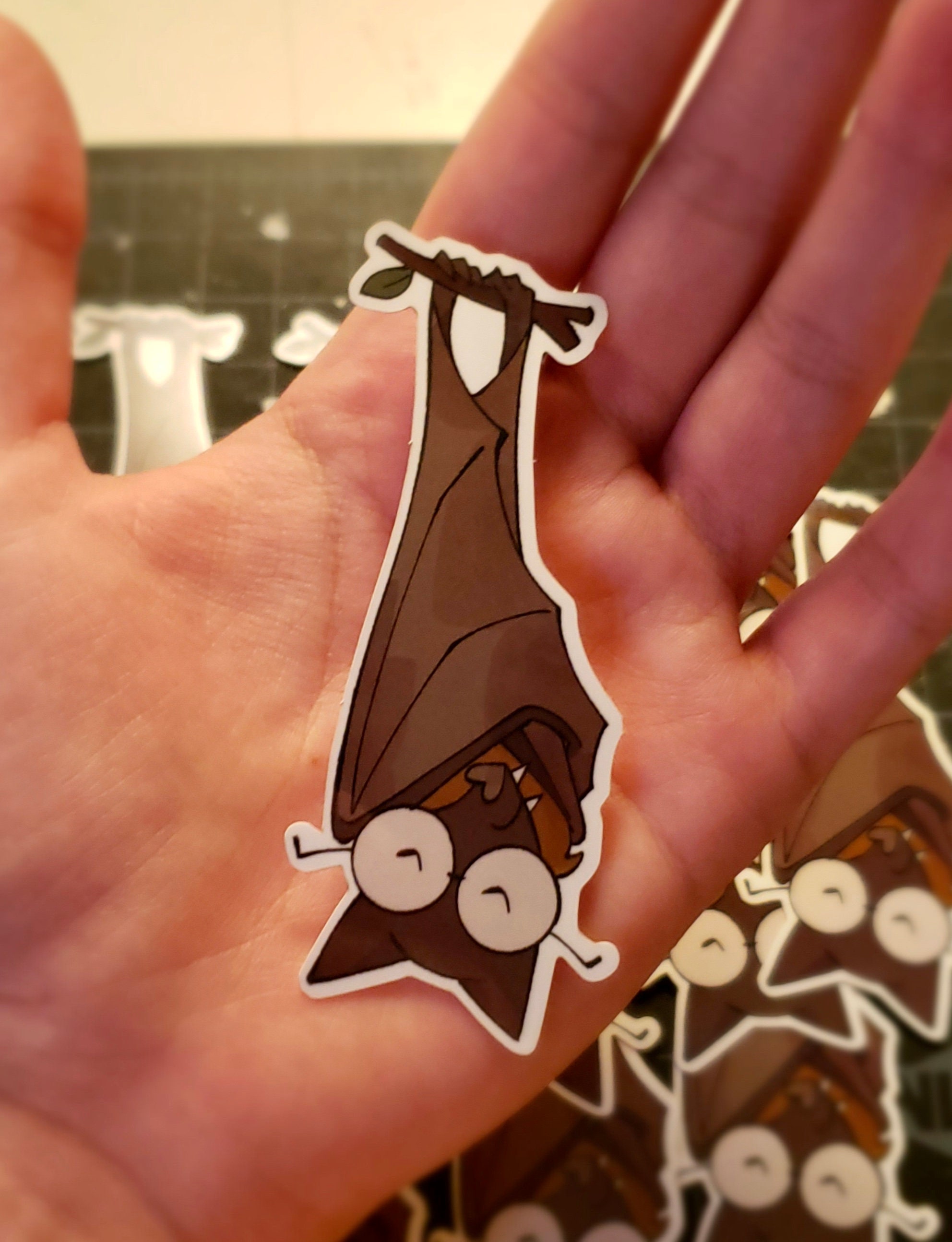 Bat With Glasses Vinyl Sticker - Etsy