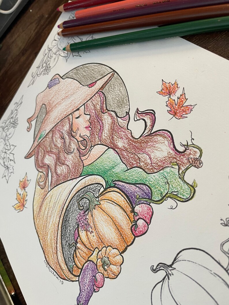 Printable PDF Witchy Coloring Book - Witch Prints - Hand Drawn - Etsy