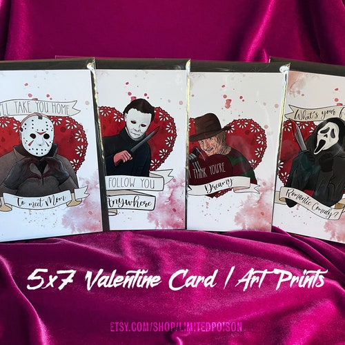 Horror Valentine Spooky Card Artwork Hand Drawn Series - Etsy