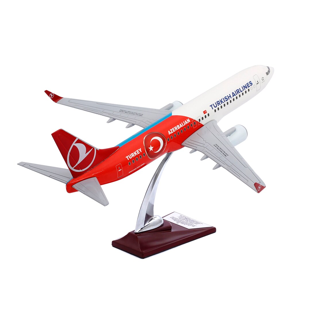 Zekupp Licensed THY Model Aircraft Boeing 737-800 1/100 Azerbaijan ...