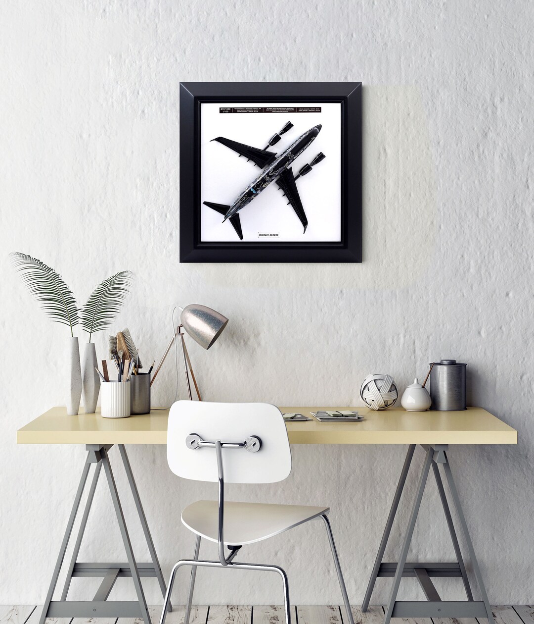 Boeing 737 Model Airplane Frame, 1/100 Scaled Airplane Wooden Frame ...