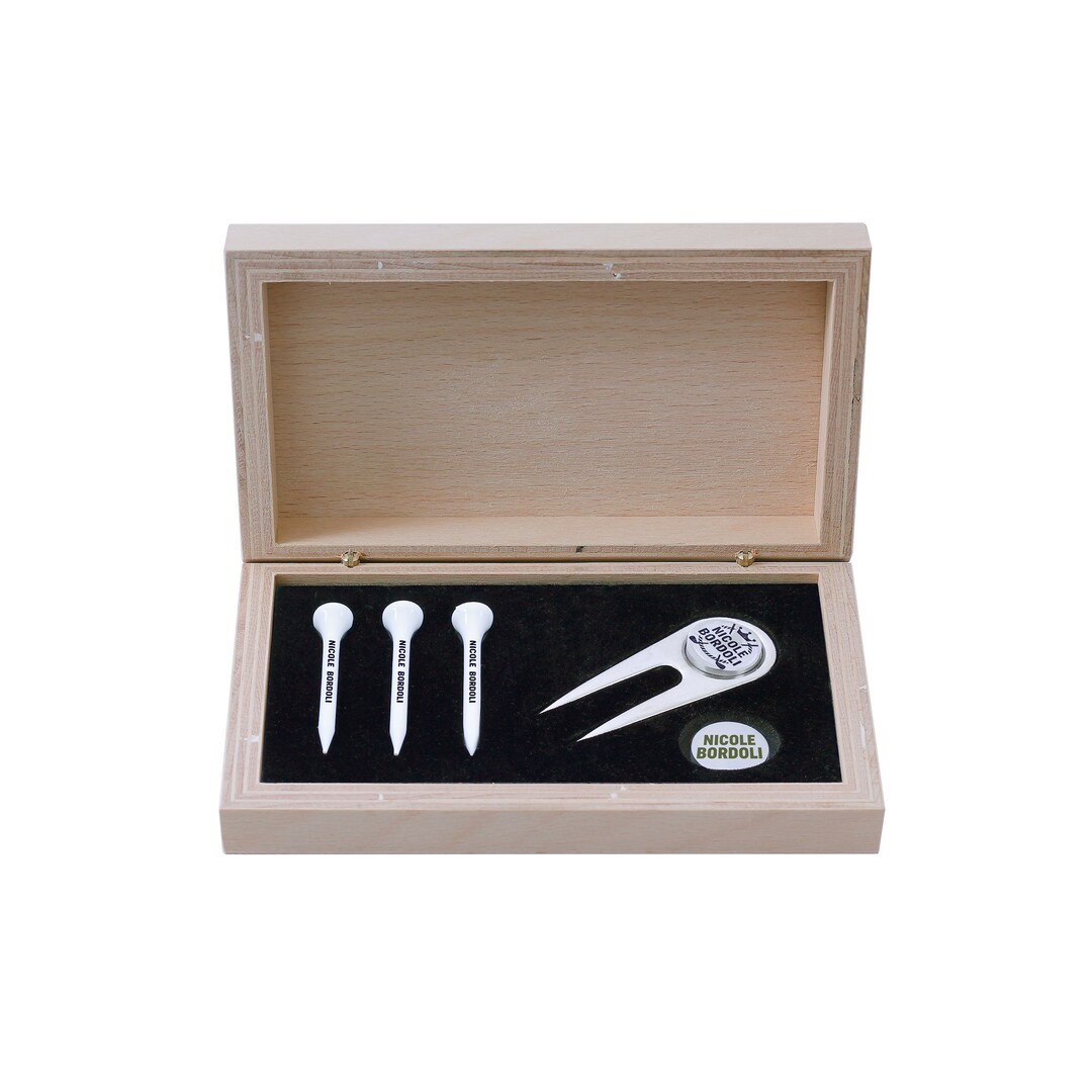 Wooden Box Golf Set With Marker, Tree, Golf Accessories Set for Real ...