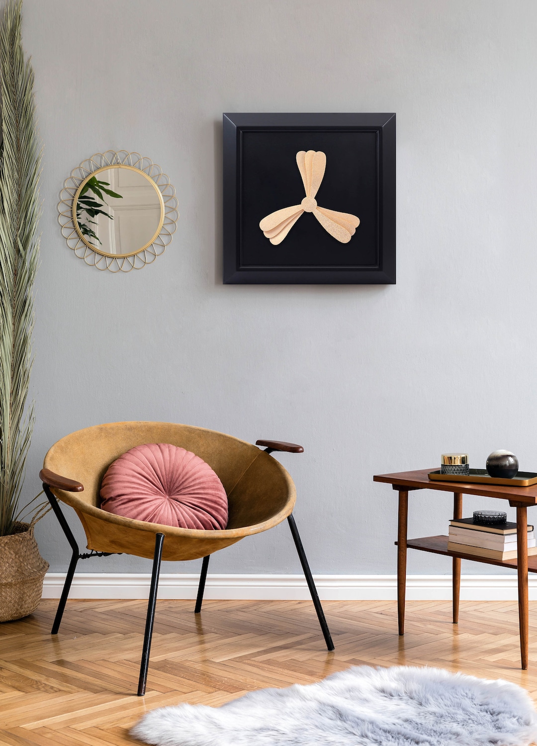 Golden Yellow Airplane Model Frame Wall, Decorative 3D Aircraft Model ...