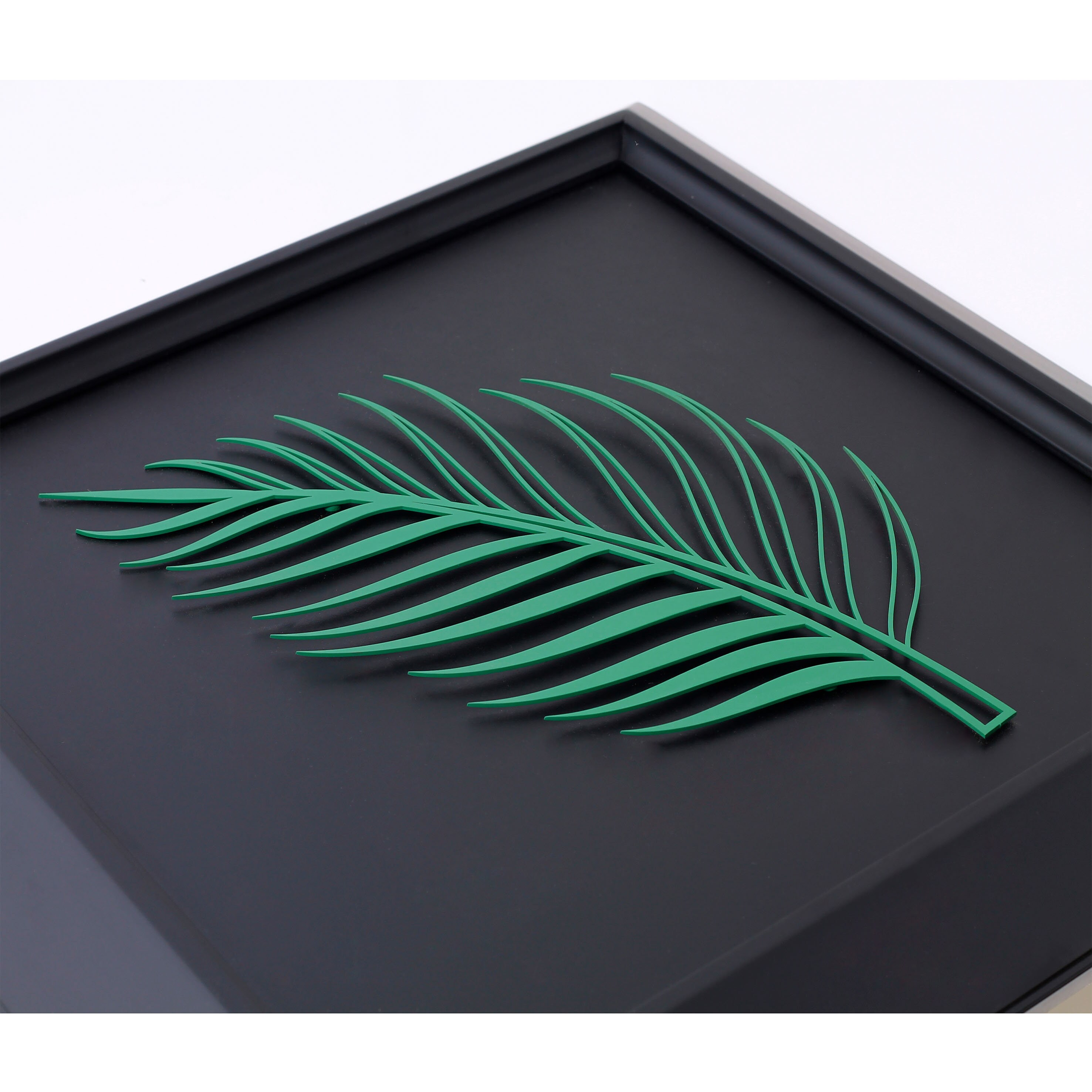 Leaf Themed Wooden Painting, Wall Decoration Handmade Frame Gift, Green ...